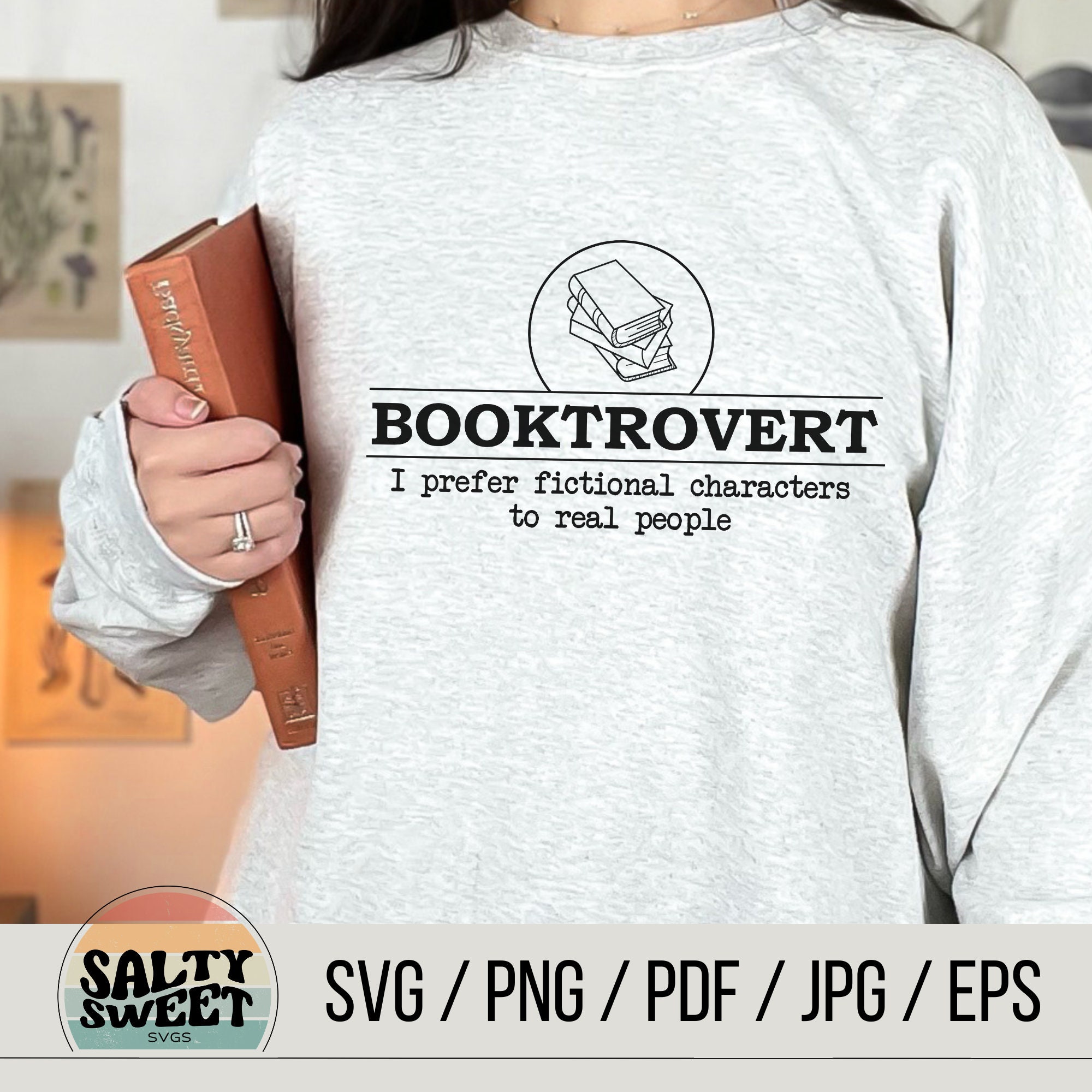 Booktrovert SVG Fictional Characters Over Real People - Etsy