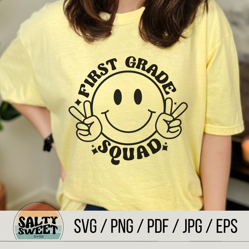 First Grade Squad SVG - Back to School, Elementary School, Digital ...