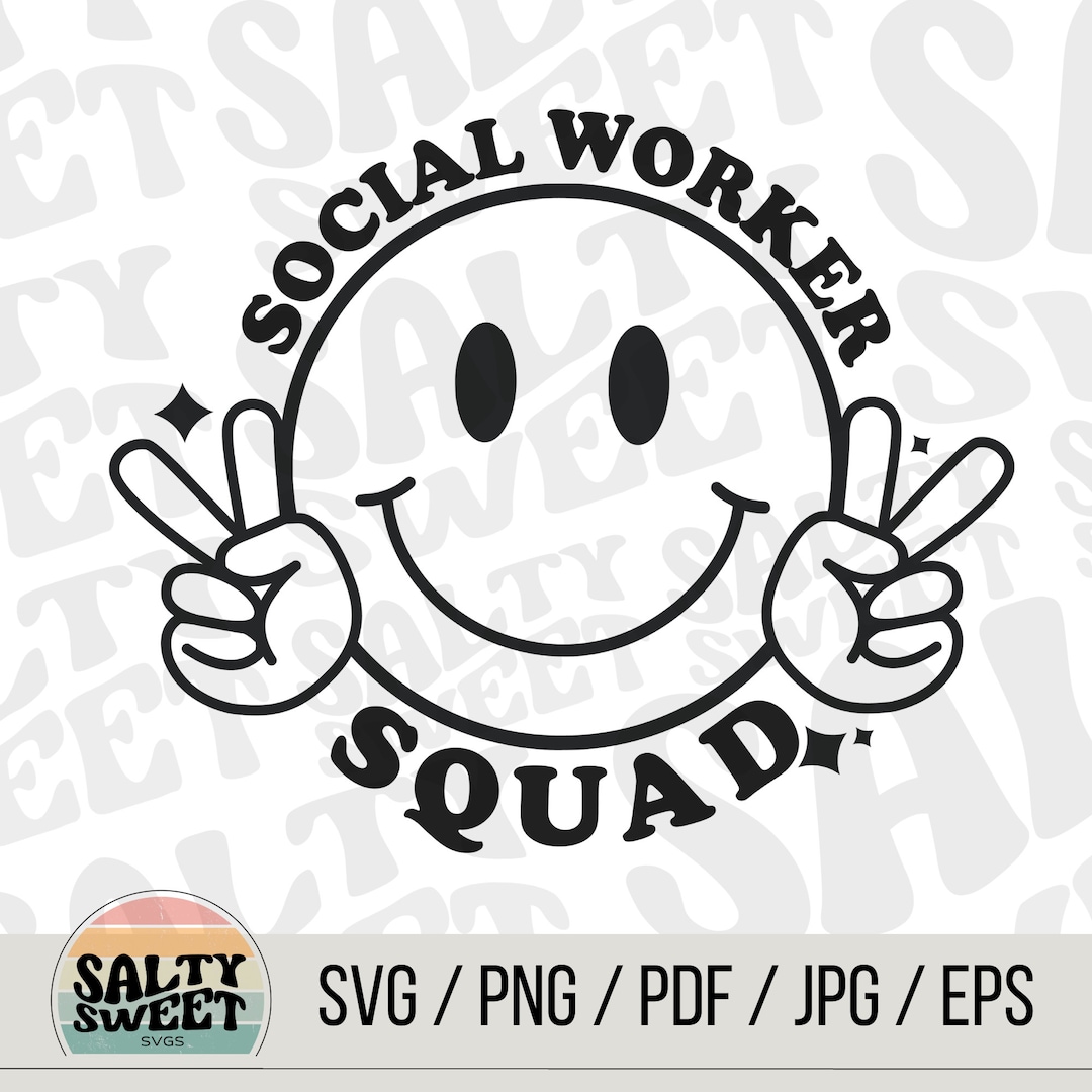 Social Worker Squad SVG With Smiley Face | Digital Download - Etsy