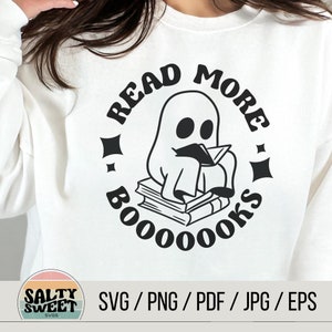 Ghostly Reader SVG Read More Boooooooks Design Instant Download - Etsy