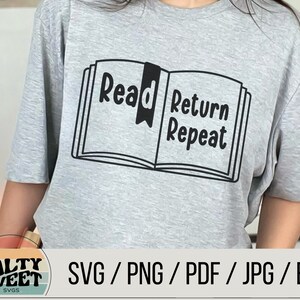 Read Return Repeat SVG - Digital Download, Book Lover Gift, Reading ...