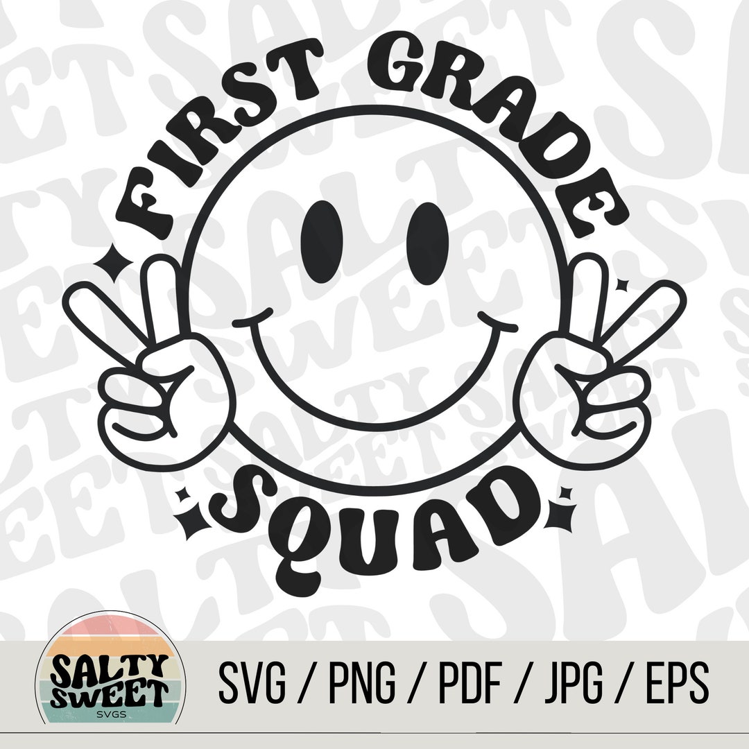 First Grade Squad SVG - Back to School, Elementary School, Digital ...