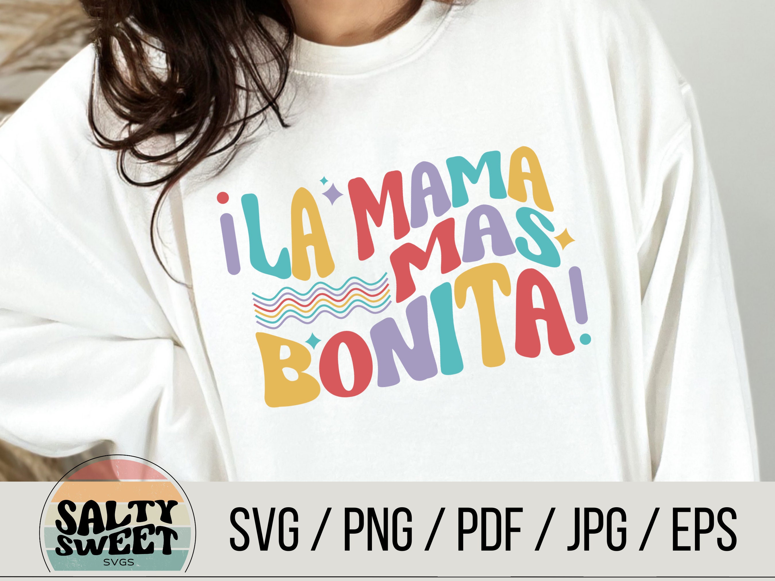 La Mama Más Bonita SVG Spanish Mom Cut File Instant Download Mother's ...