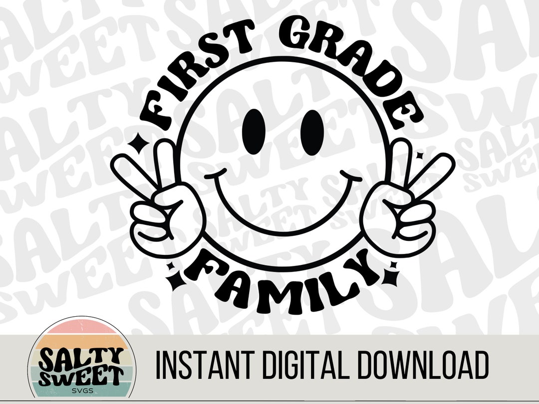 First Grade Family SVG - Back to School, Elementary School, Digital ...