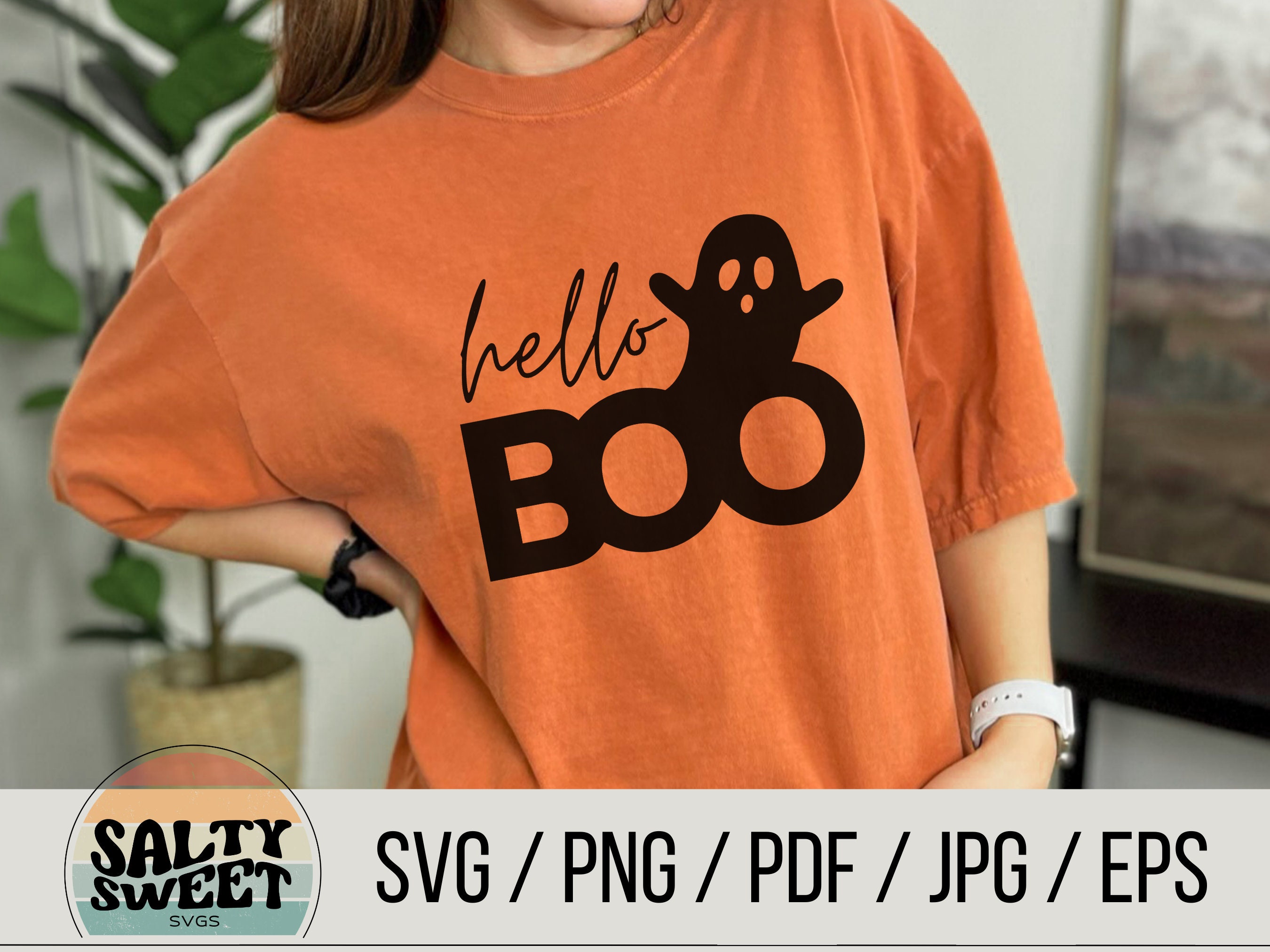 Hey Boo Ghost SVG Halloween Ghost Design Instant Download - Etsy