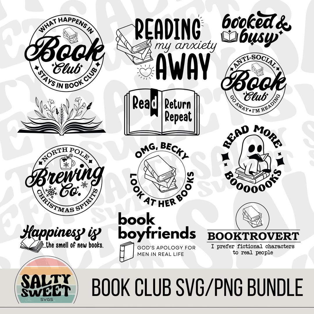 Book Lover SVG Bundle | Book Club Quotes (digital Download) - Etsy