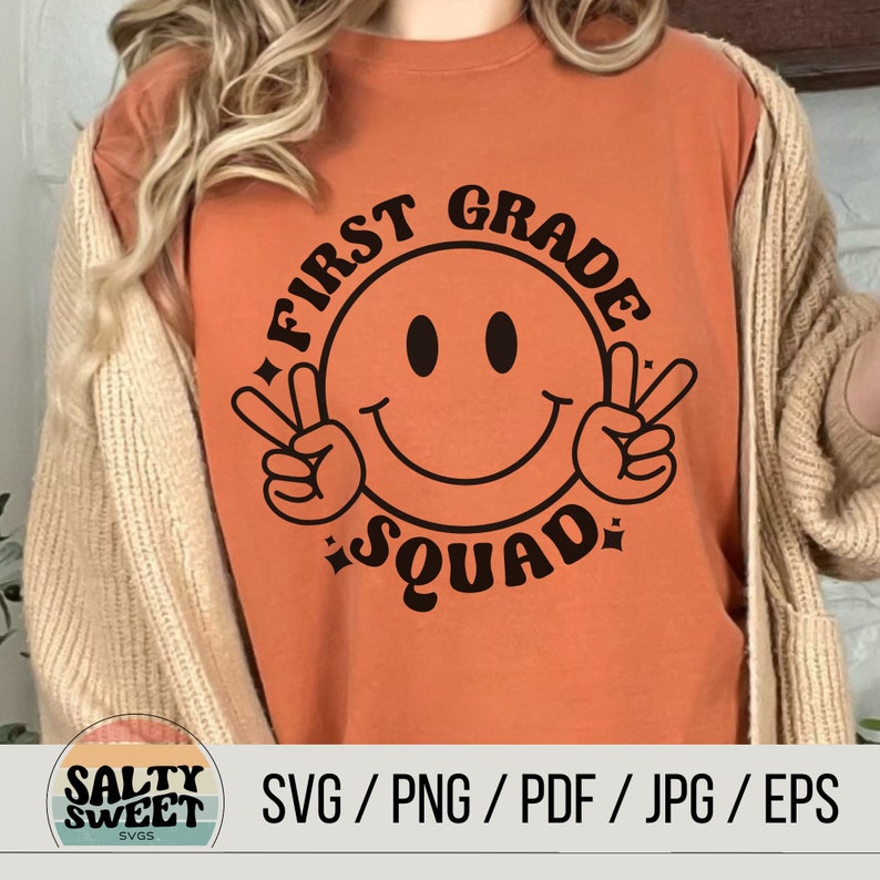 First Grade Squad SVG - Back to School, Elementary School, Digital ...