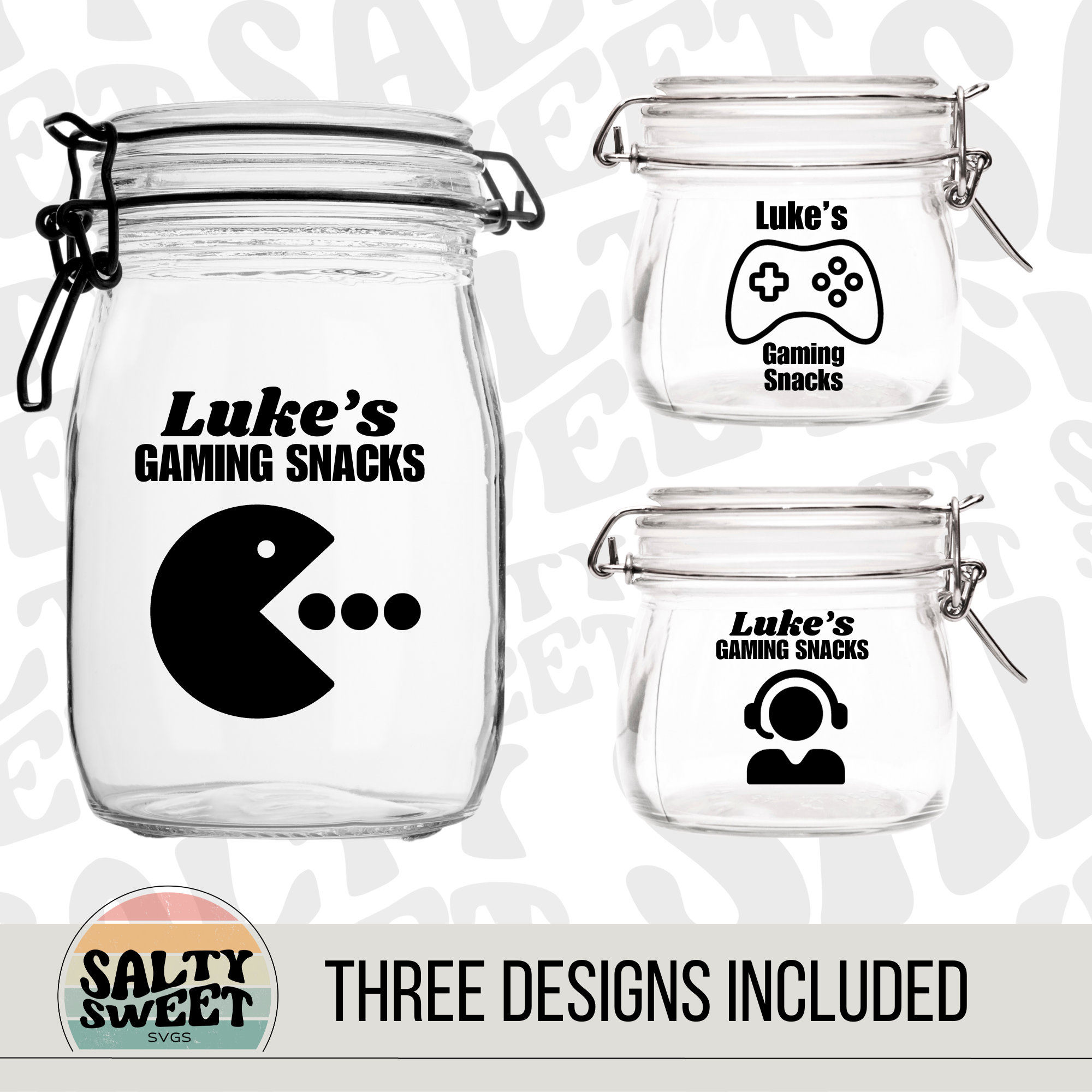 Personalized Gaming Snacks SVG Bundle Custom Gamer Decor Digital ...