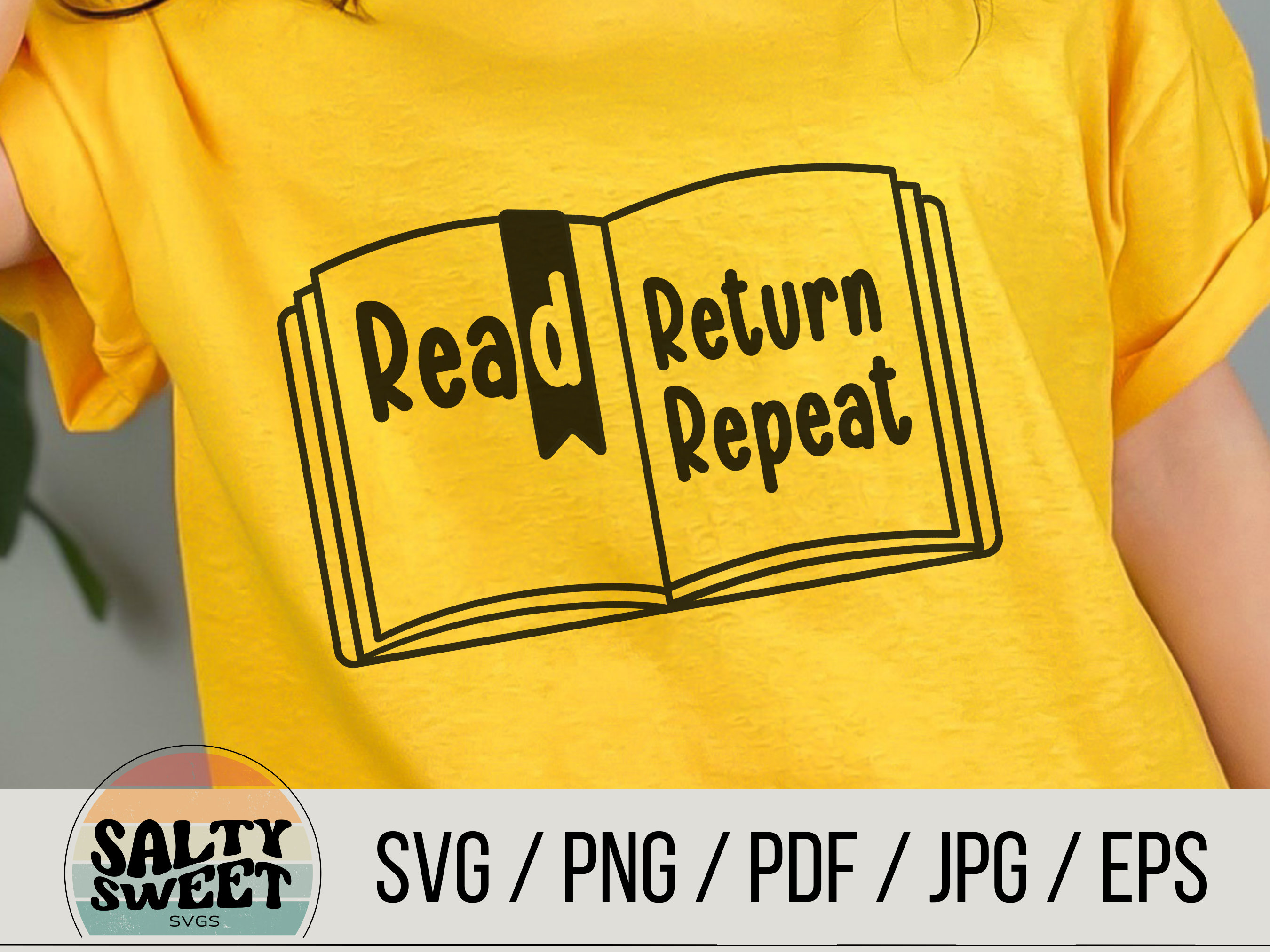 Read Return Repeat SVG Digital Download, Book Lover Gift, Reading ...