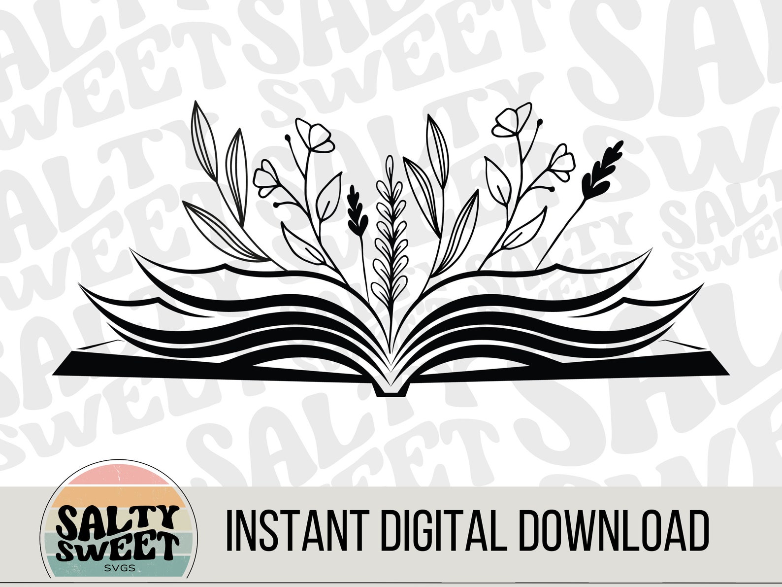 Book With Flowers Svg Just One More Chapter Svg Book Lover - Etsy