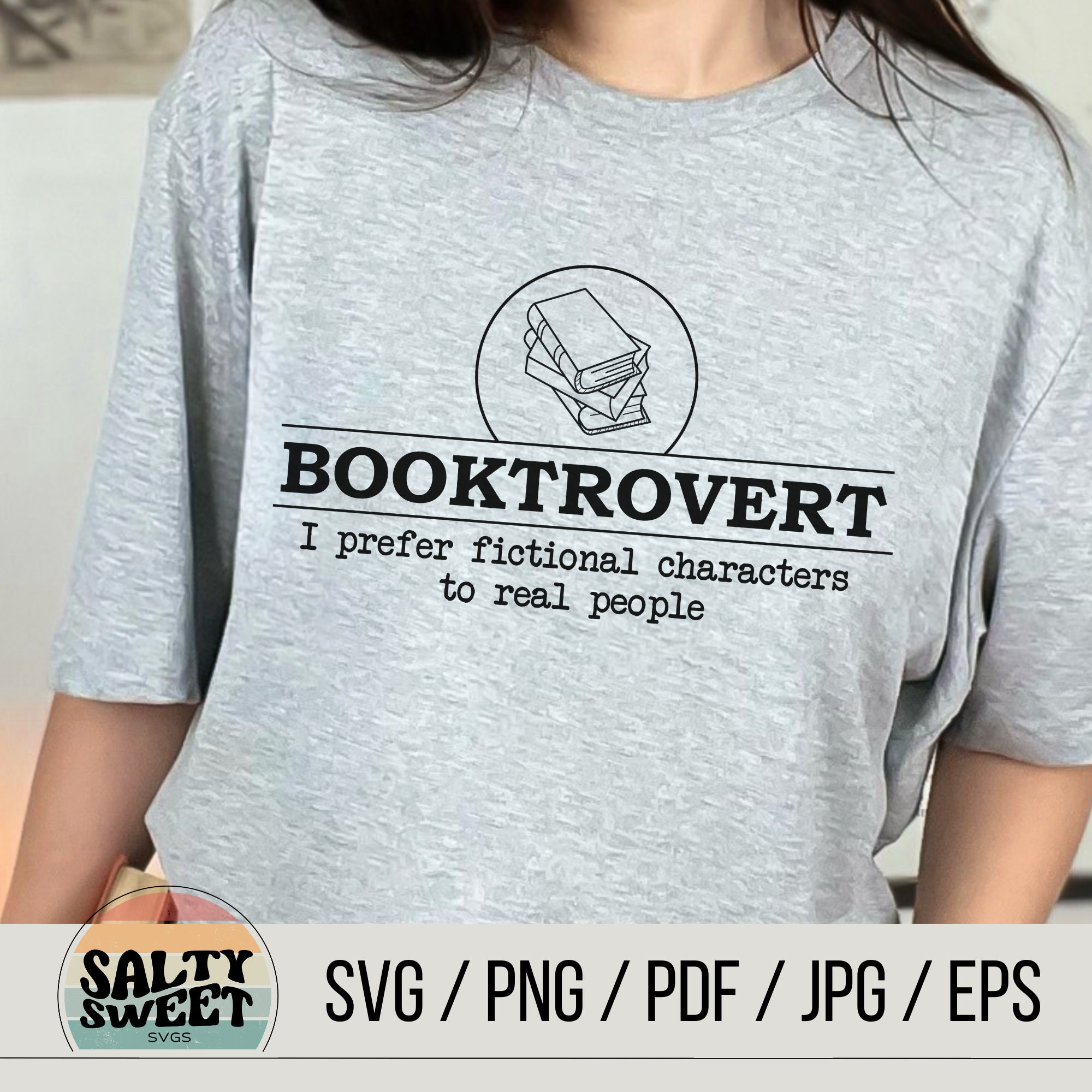 Booktrovert SVG Fictional Characters Over Real People - Etsy