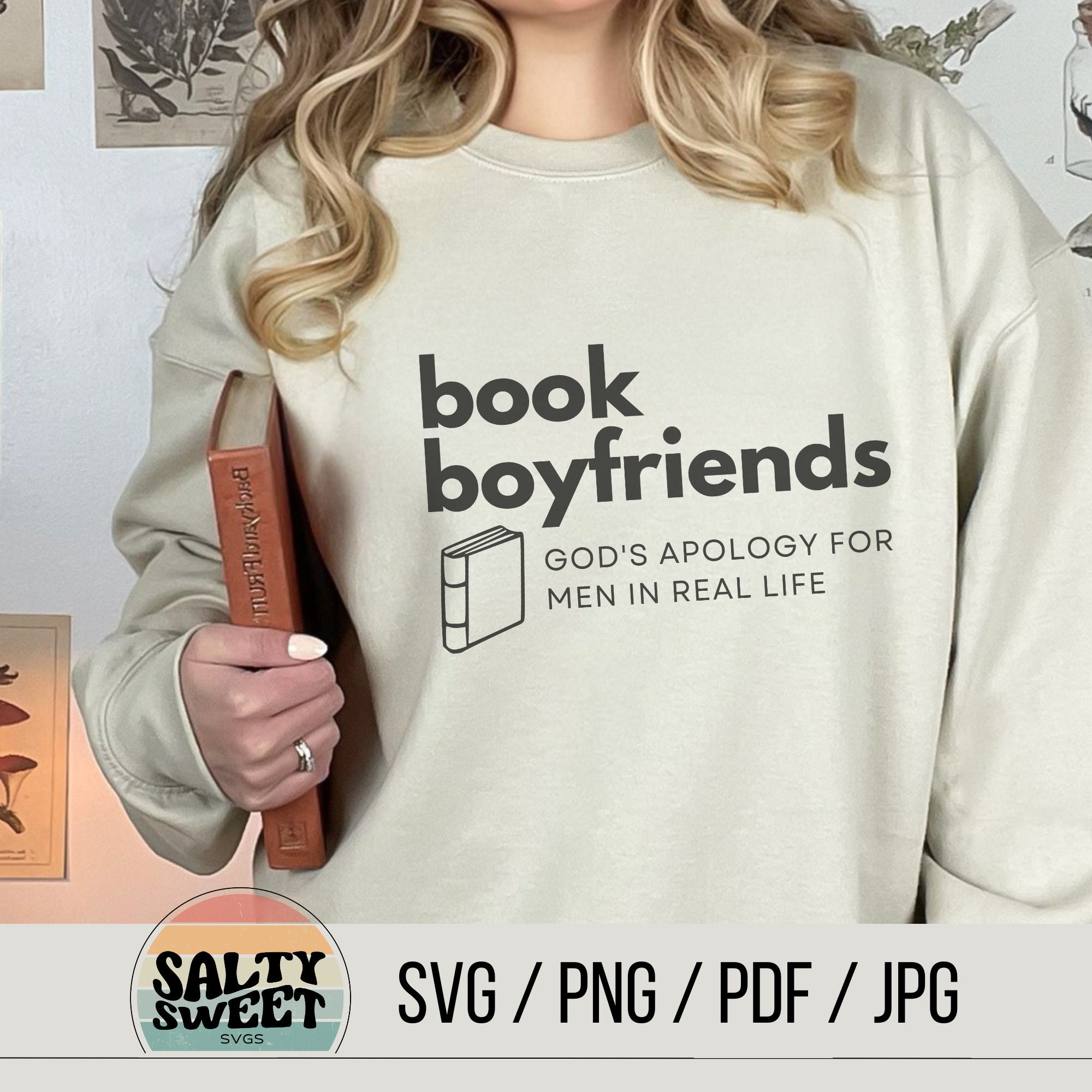 Book Boyfriends SVG God's Apology for Men Instant Download - Etsy