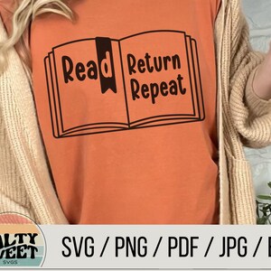 Read Return Repeat SVG - Digital Download, Book Lover Gift, Reading ...