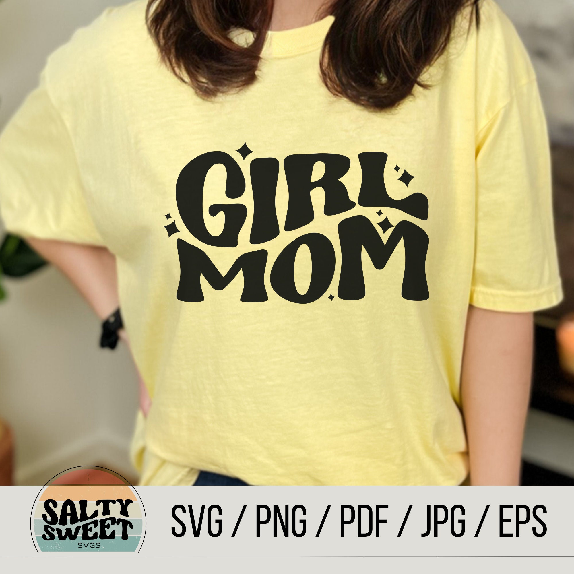 Girl Mom SVG Retro Wavy Font Design Instant Download - Etsy