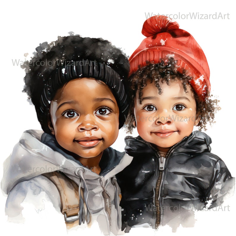 Watercolour Black Kids Clipart, Kids Playing Png, Children, Boy and ...