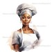 Watercolour Black Woman Bakery Chef Clipart, African American Chef Png ...