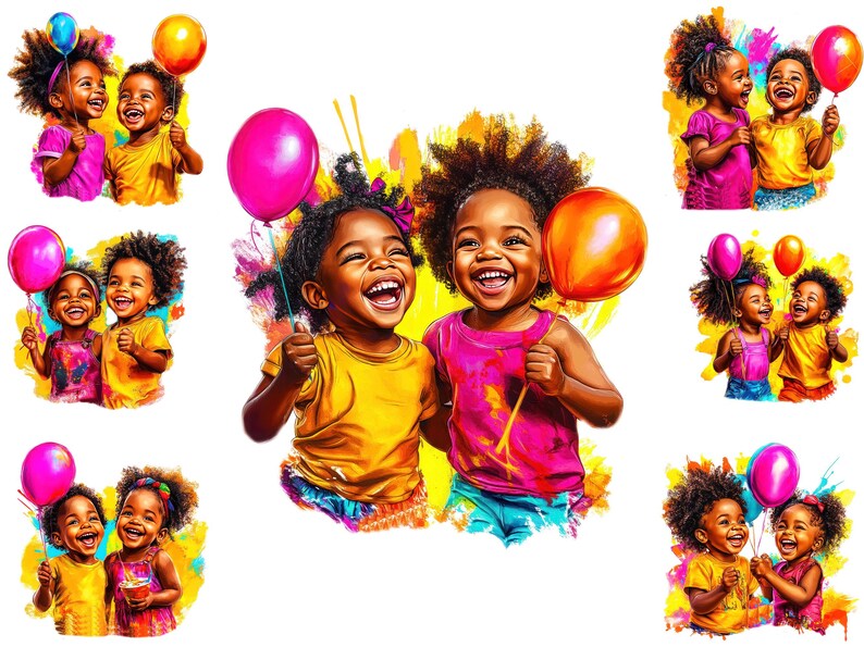 Watercolour Black Kids Clipart, Kids Playing Png, Children, Boy and ...