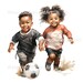Watercolour Black Kids Clipart, Kids Playing Png, Children, Boy and ...