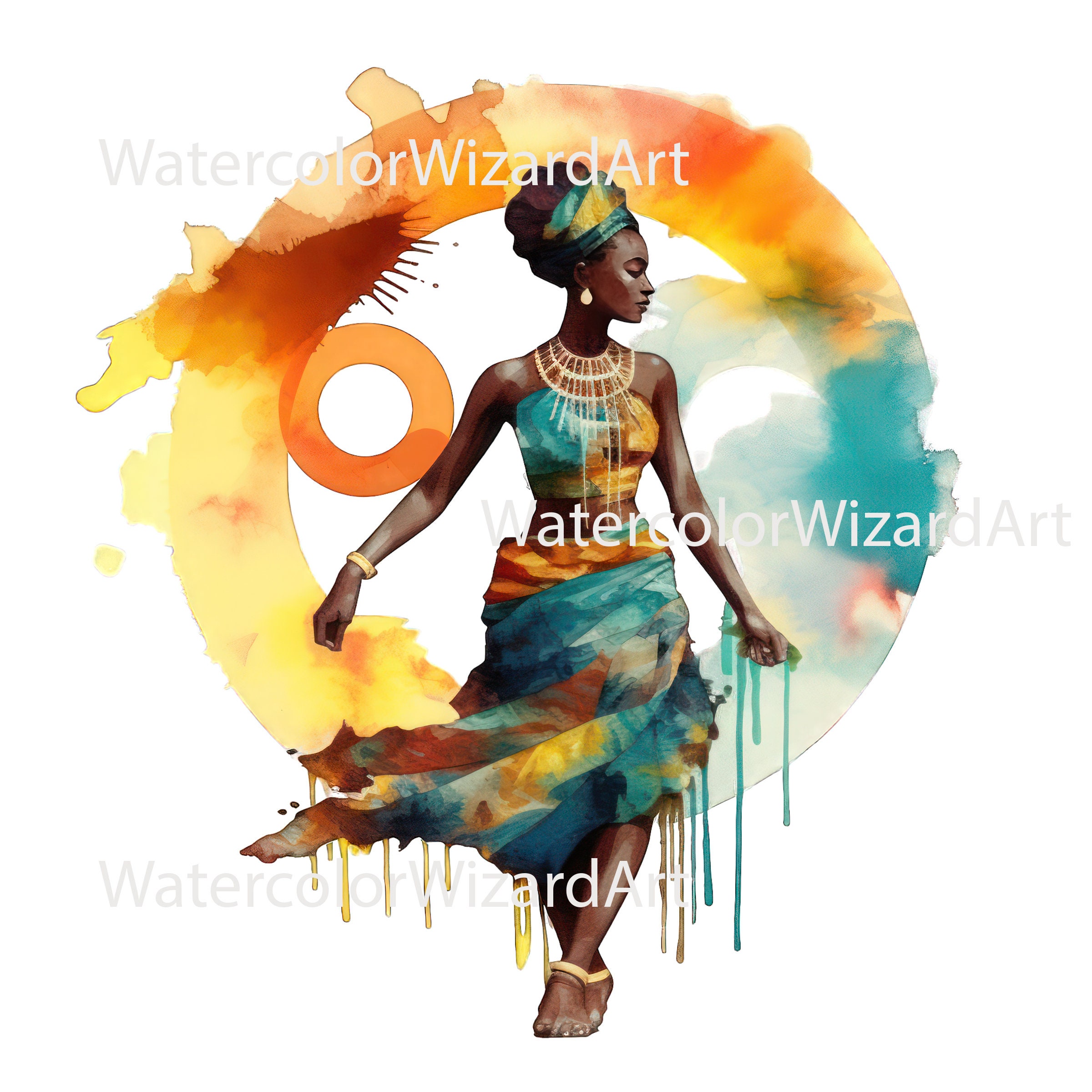 Watercolour Black Girl Dancing Clipart Girl Sports Clipart - Etsy