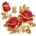 Watercolour Red Gold Roses Clipart, Cute Red Gold Roses Png, Flowers ...