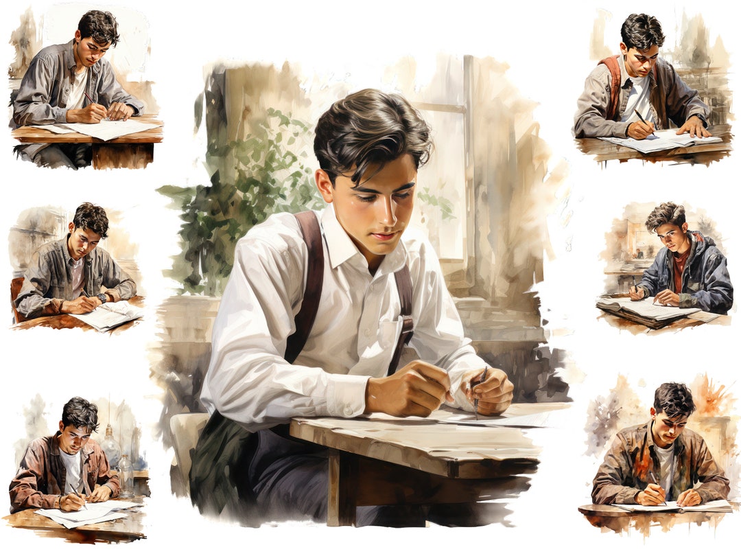 Watercolour Hispanic Boy Student Clipart, Latin Student Clipart Png ...