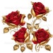 Watercolour Red Gold Roses Clipart, Cute Red Gold Roses Png, Flowers ...
