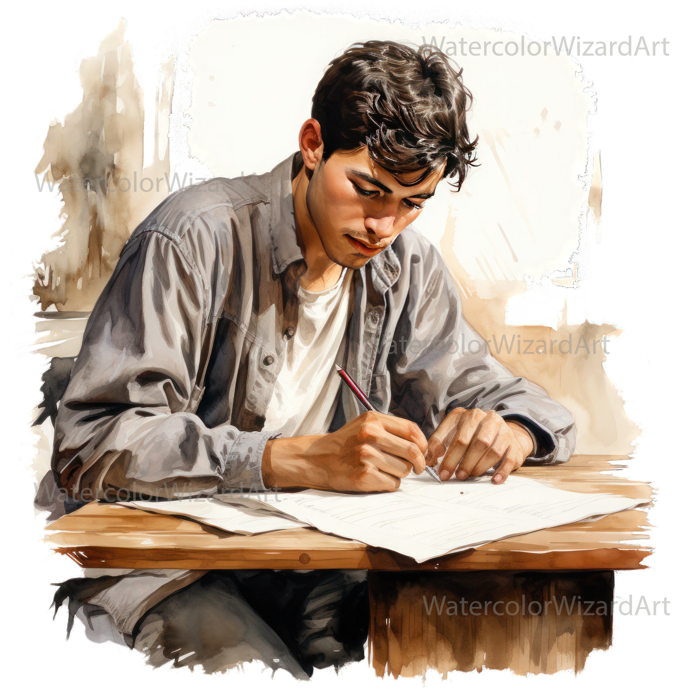 Watercolour Hispanic Boy Student Clipart, Latin Student Clipart Png ...