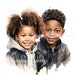 Watercolour Black Kids Clipart, Kids Playing Png, Children, Boy and ...