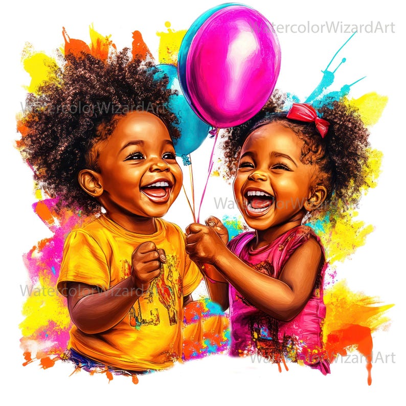 Watercolour Black Kids Clipart, Kids Playing Png, Children, Boy and ...