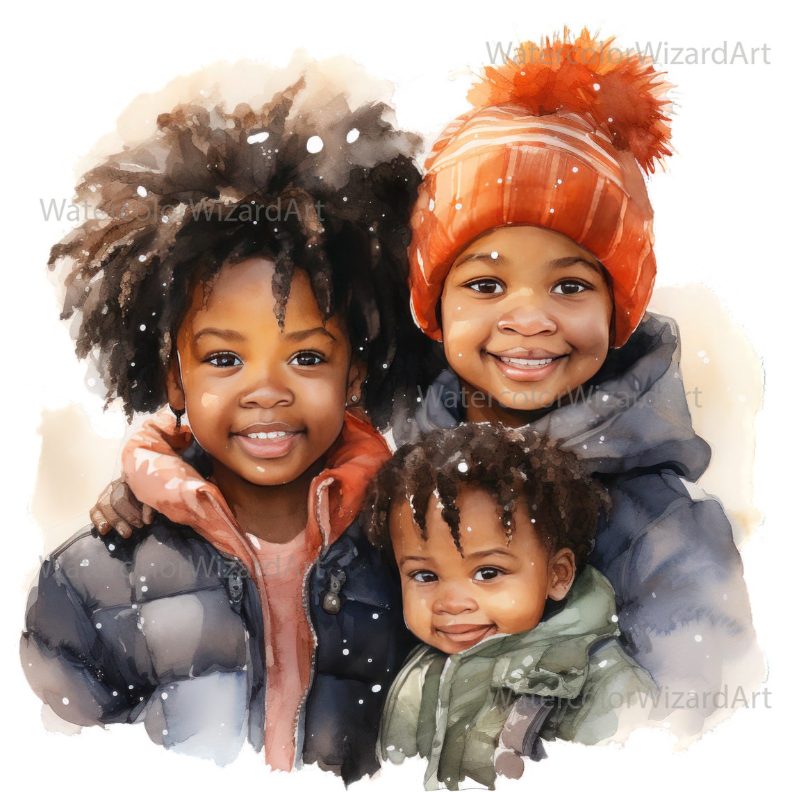 Watercolour Black Kids Clipart, Kids Playing Png, Children, Boy and ...