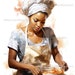 Watercolour Black Woman Pastry Chef Clipart, Afro Woman Bakery Chef Png ...