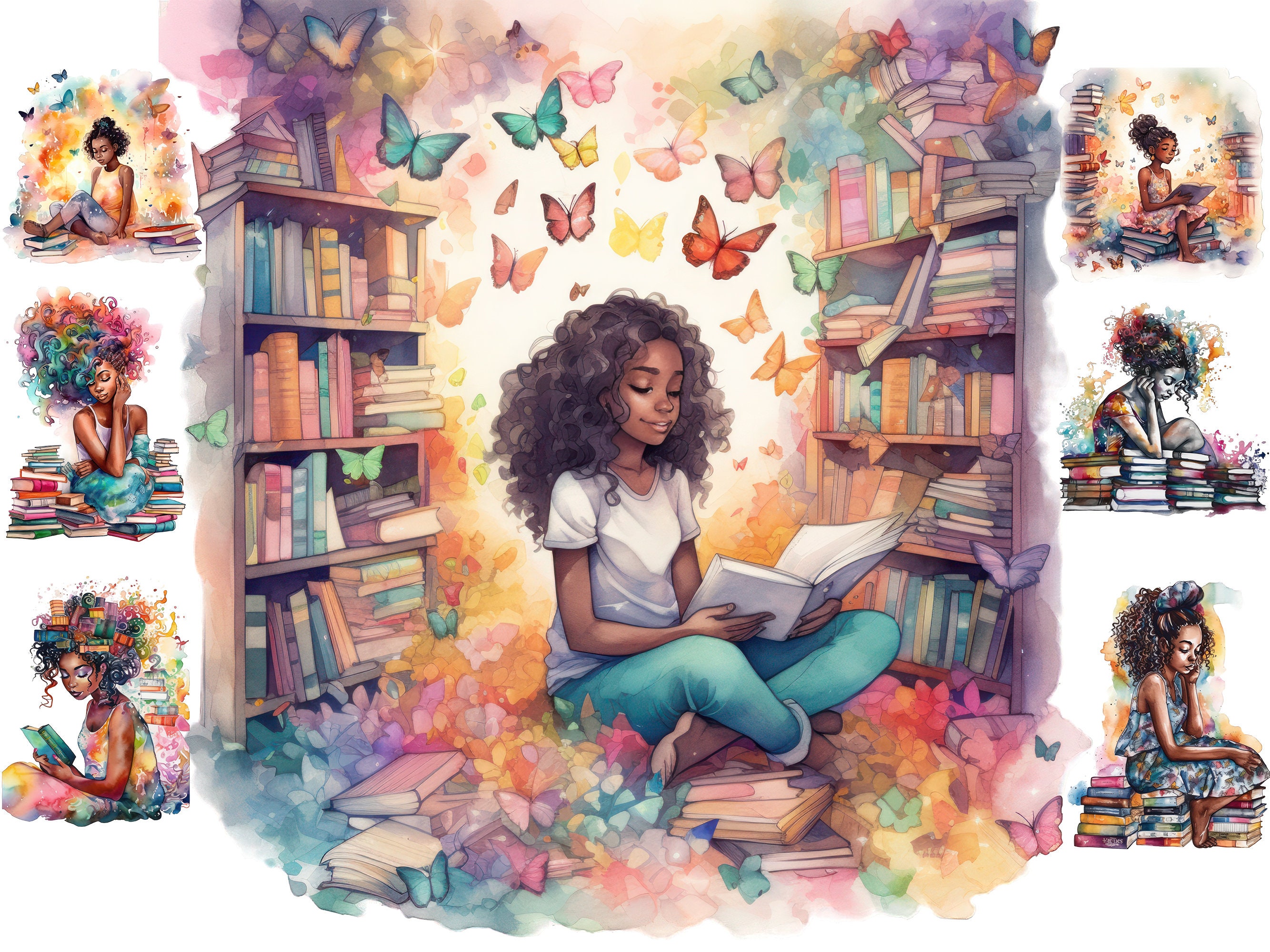 Woman Reading Book Art