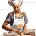 Watercolour Black Woman Pastry Chef Clipart, Afro Woman Bakery Chef Png ...