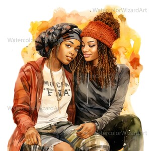 Watercolour Black Girl Clipart, Best Female Friend Png, Soul Sisters ...