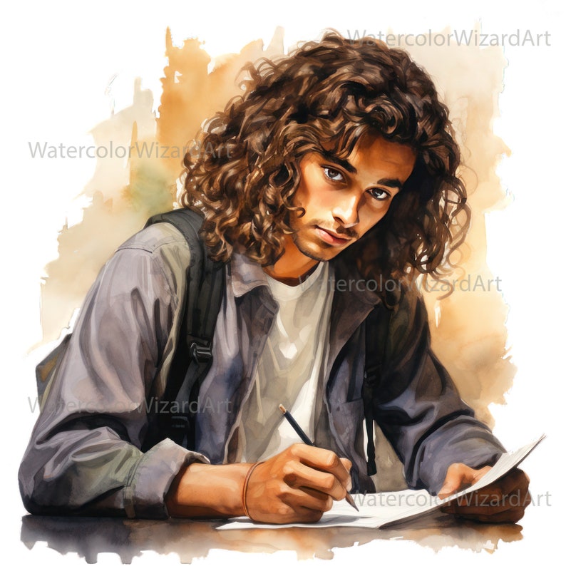 Watercolour Hispanic Boy Student Clipart Latin Student - Etsy