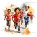 Watercolour Black Kids Clipart, Kids Playing Png, Children, Boy and ...