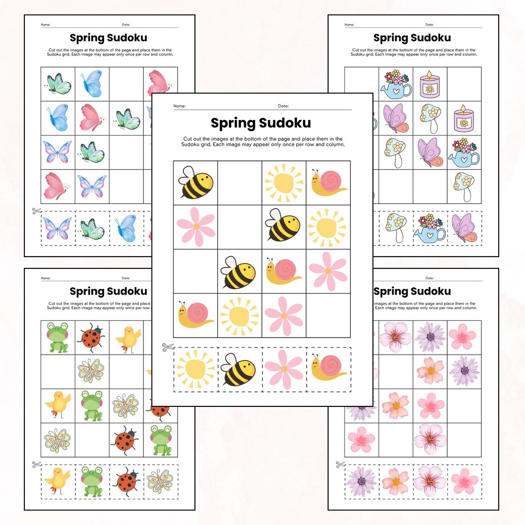 Sudoku Puzzle, Children's Sudoku, Easter Sudoku, Spring Sudoku, Puzzles ...