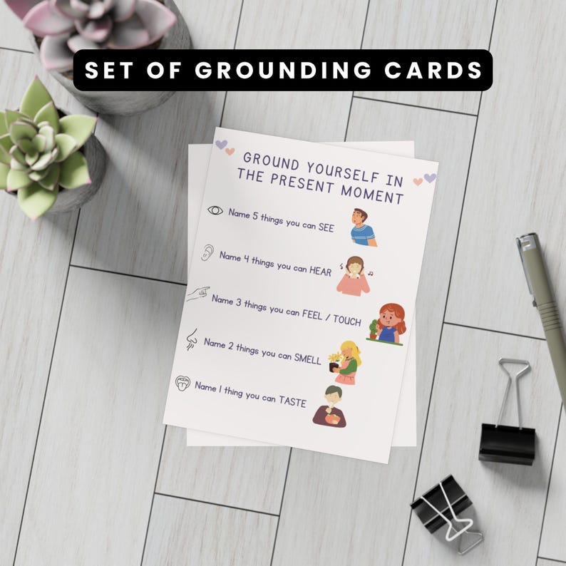 Grounding Cards for Anxiety and Stress - Mindfulness and Breathwork ...