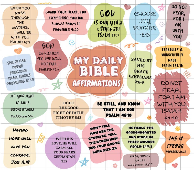 Daily Bible Affirmation Colorful 20 Oz Wrap - Etsy