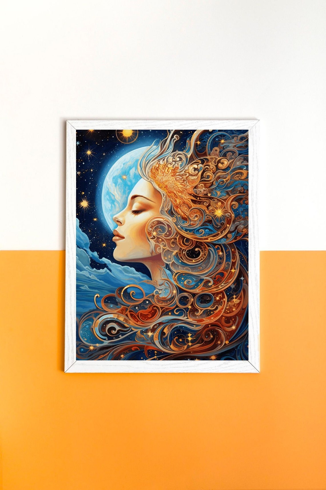 Cosmic Earth Sister Vibrant Colors Intricate Patterns Acrylic Paints ...