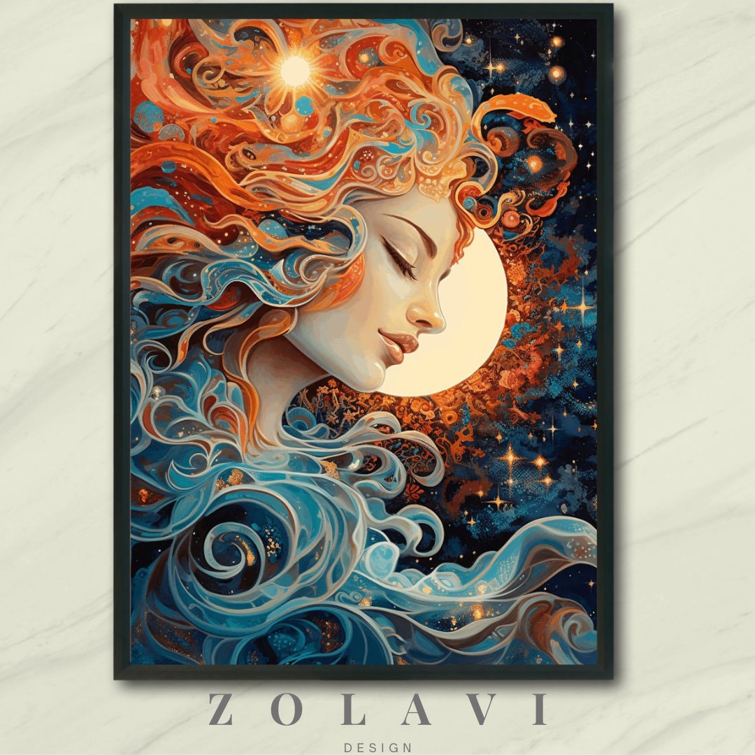 Cosmic Solar Sister Vibrant Colors Intricate Patterns Acrylic Paints ...