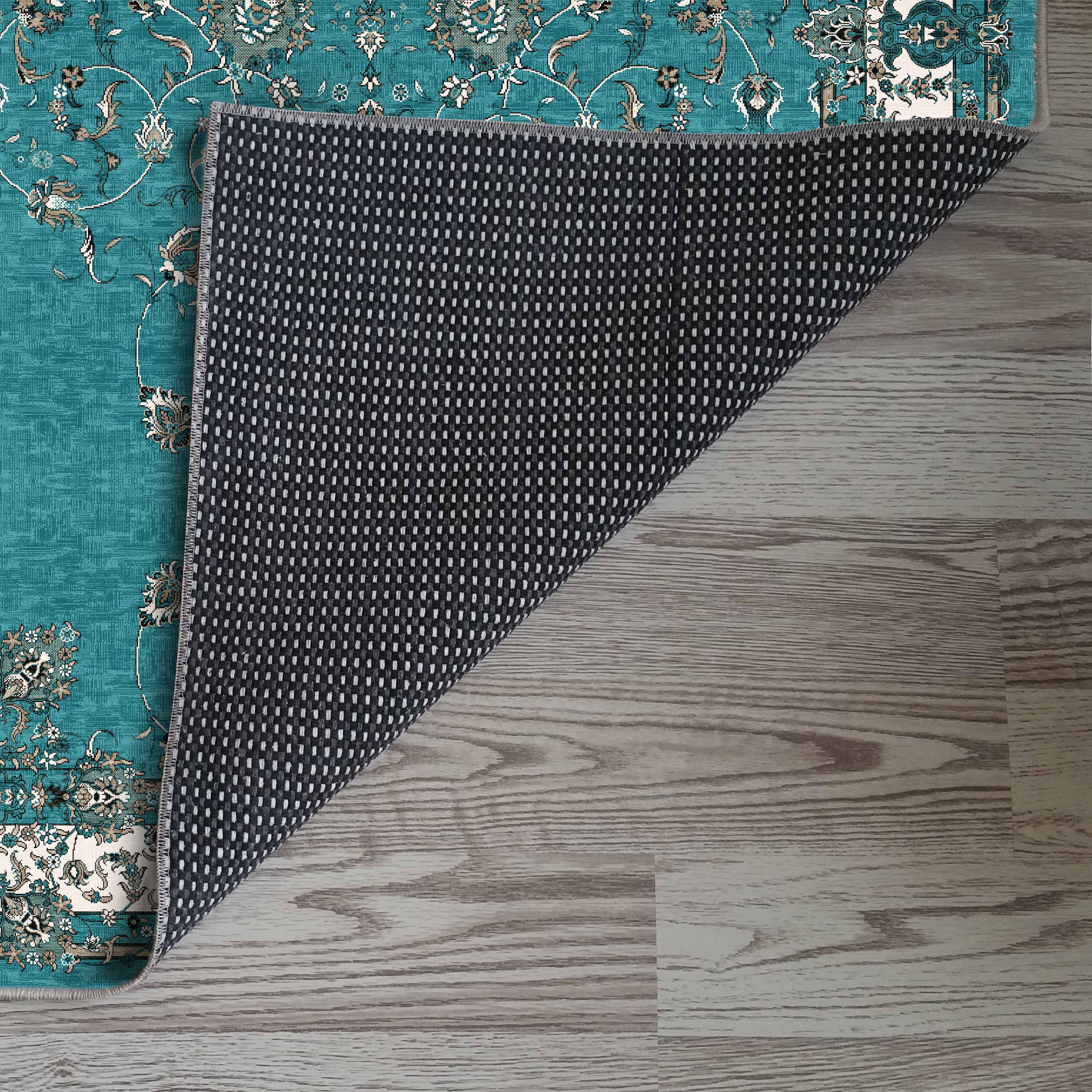 Teal Turkish Runner Rug, Traditional Rug for Kitchen, Antique Oushak ...