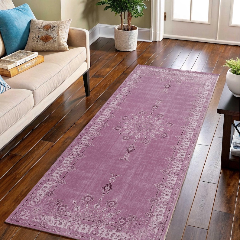 Turkish Runner Rug, Distressed Boho Rug, Midnight Blue, Modern Vintage ...