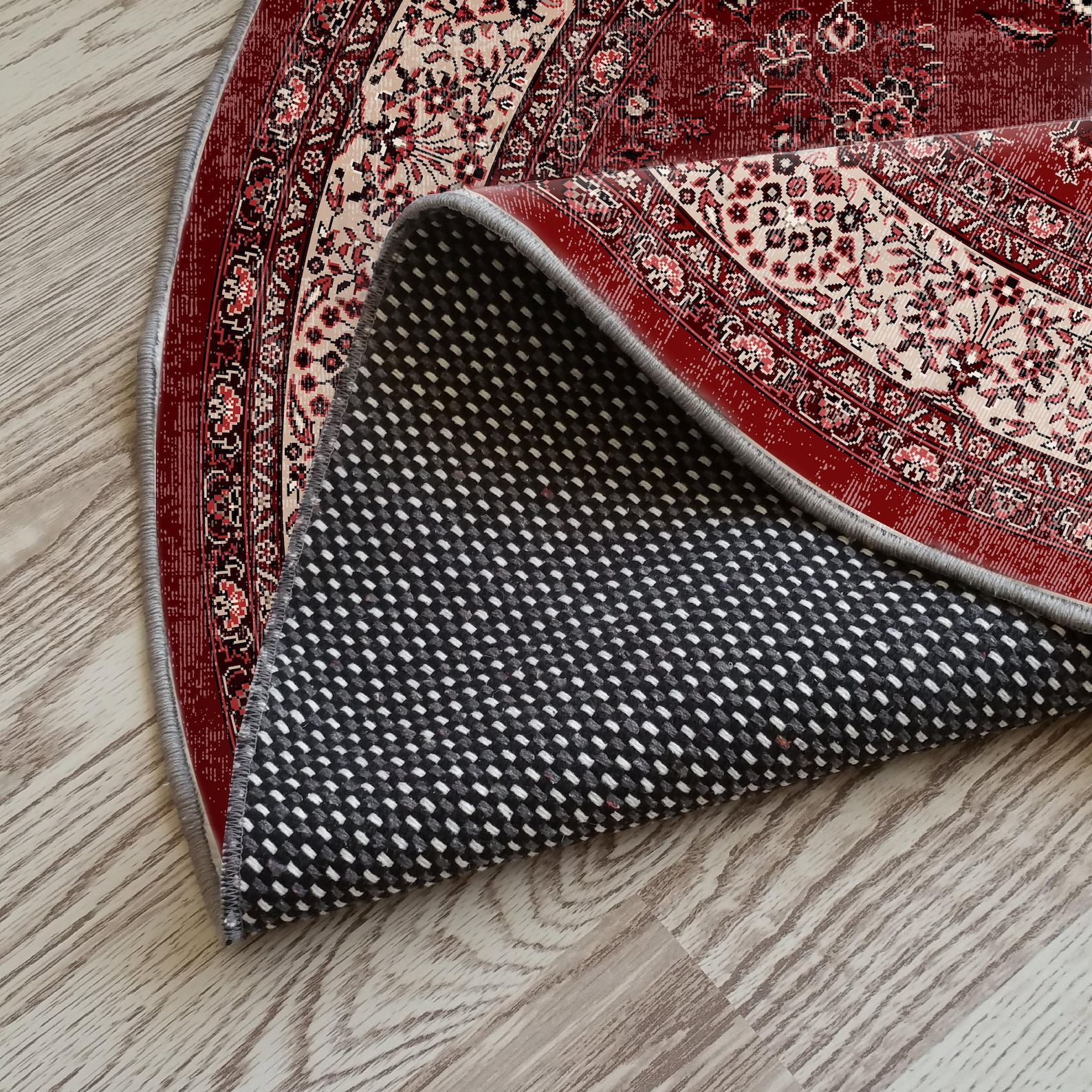 Round Red Turkish Rug, Vintage Boho Area, Rustic Charming, Antique ...