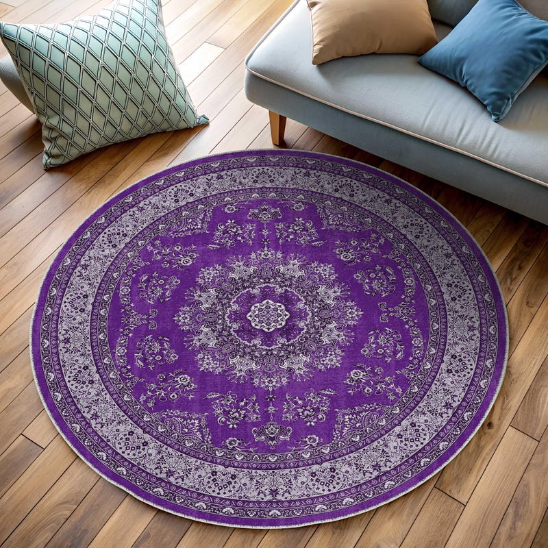 Round Boho Rug - Etsy