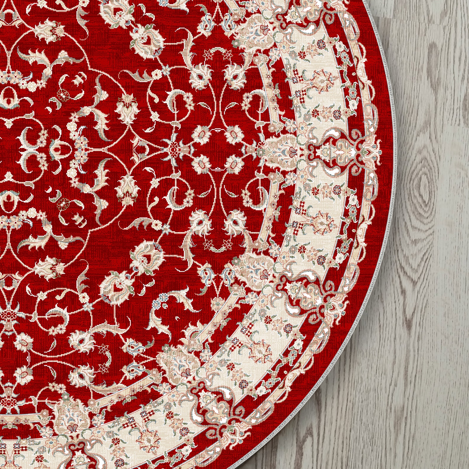 Distressed Round Rug, Antique Circle Rug, Boho Oushak Rug, Muted Floral ...