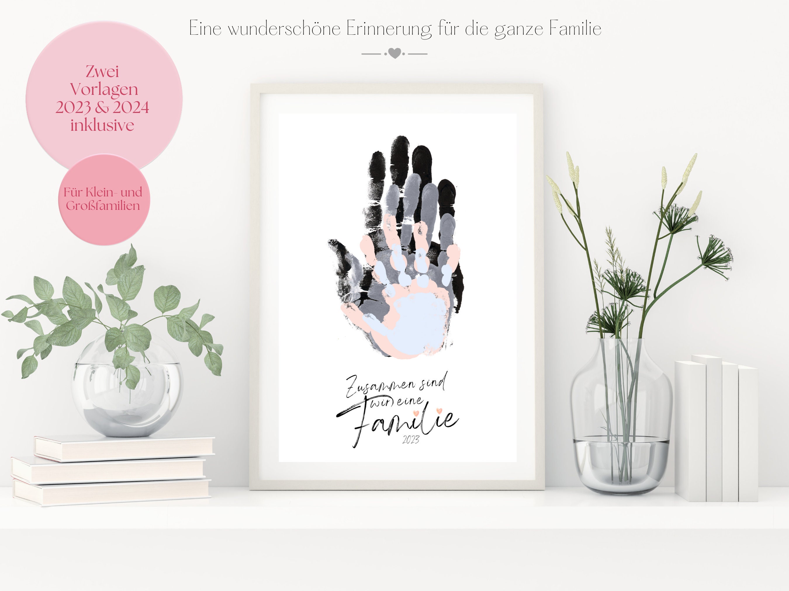 2024 Family Poster, Handprint Footprint Art, Children Siblings Mom Dad ...