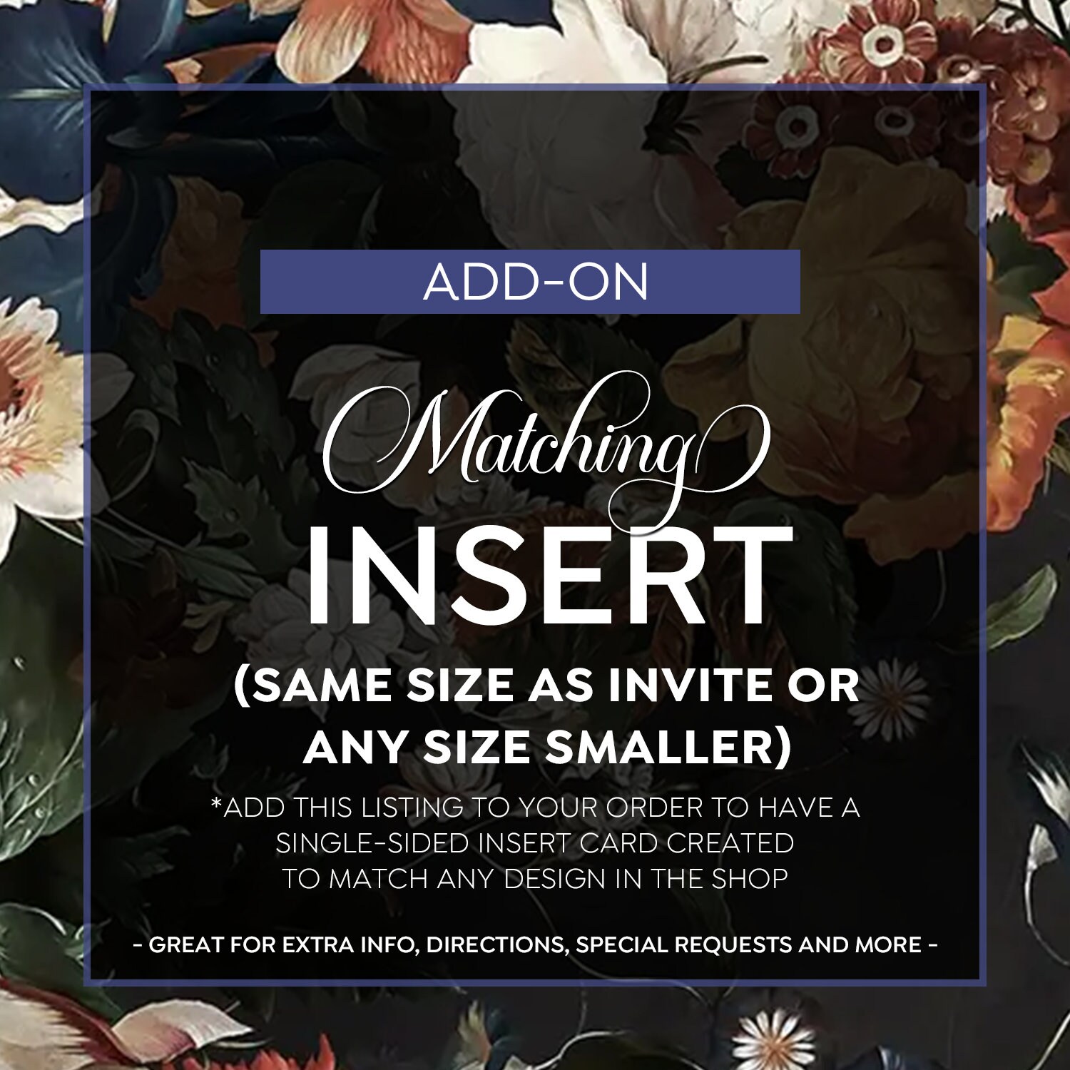 ADD-ON: Matching Insert Card Template for Any Design in the Shop ...