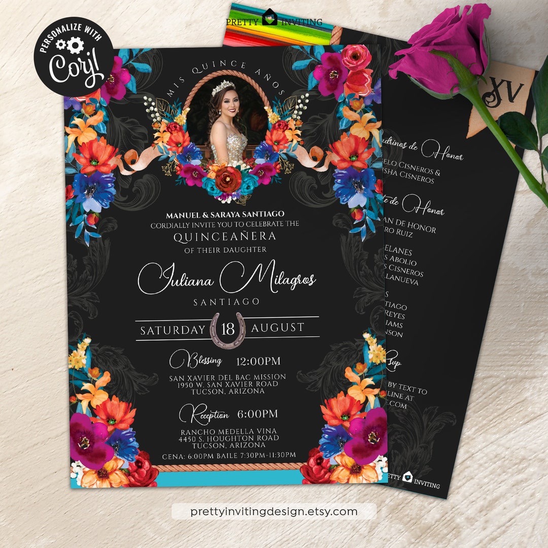 Fiesta Floral Colorful Charro, Serape, Custom Photo, Add Your Photo ...