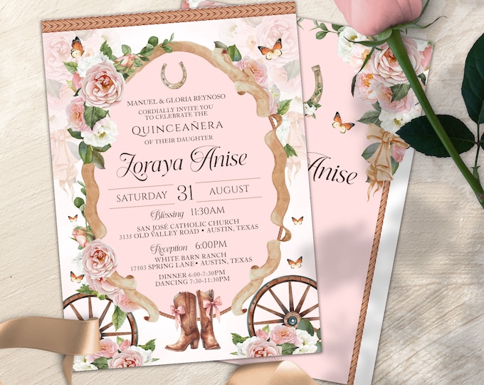 Pink Coquette Western Quinceanera, 15th Birthday, Blush Pink Charro ...